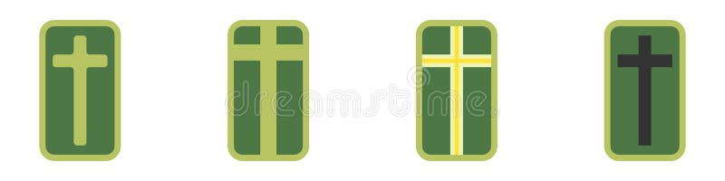 Military Patch with Cross Vector Icon. Chaplain Patch Icon. Christian ...