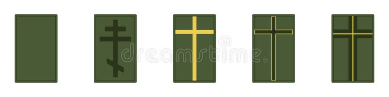 Military Patch with Cross Vector Icon. Chaplain Patch Icon. Christian ...
