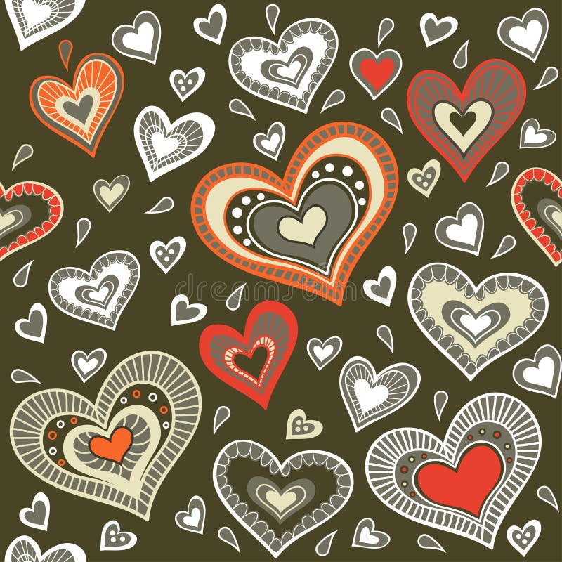 Military Pattern with Hearts Stock Vector - Illustration of grey, curly ...