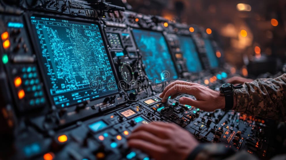 Military Personnel Operating Advanced Technical Controls in a Command ...