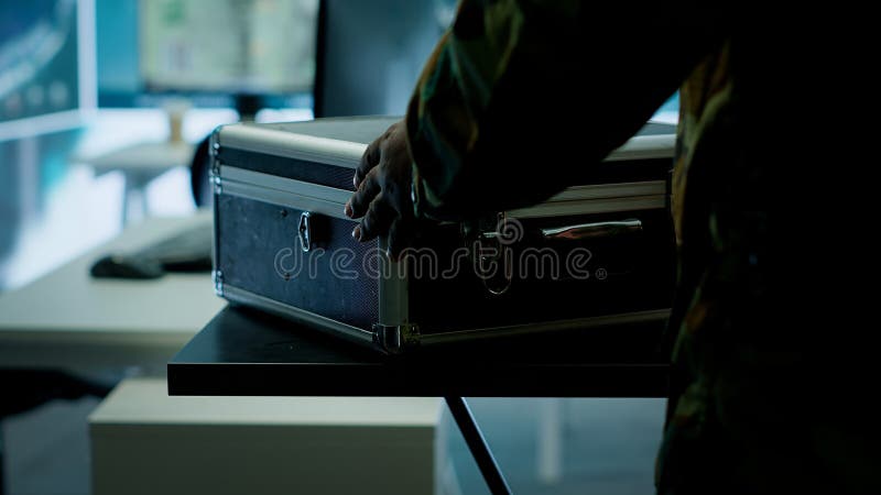 Military Personnel Operating in a Secure Office Environment Stock Photo ...