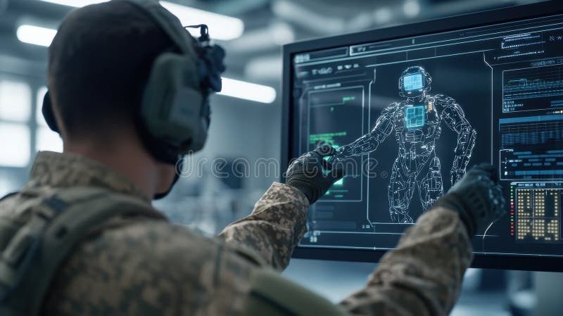 Military Personnel Testing Futuristic Exosuit Prototype in Advanced ...