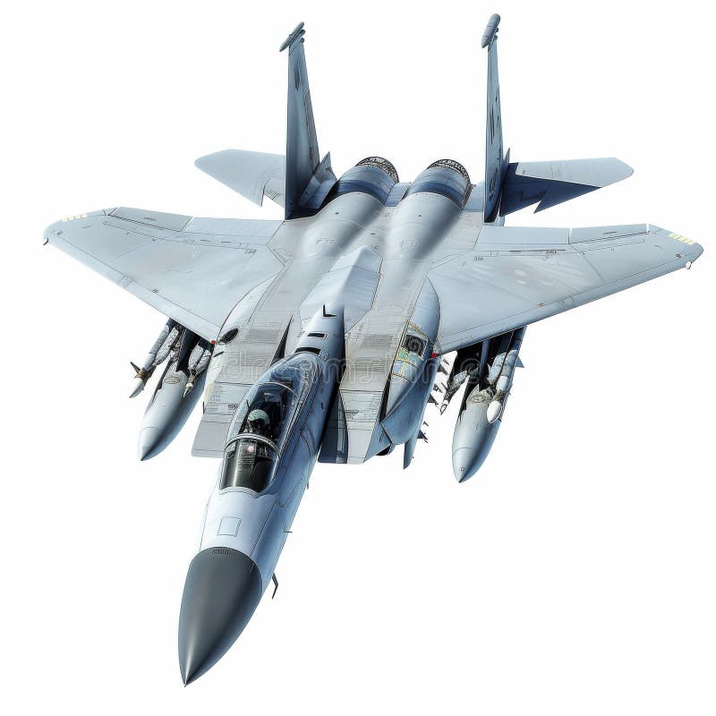 Military Plane, Fighter Jet Aircraft Front View Illustration Stock ...