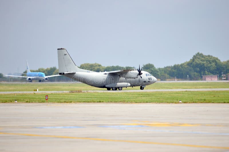 Military Plane Preparing for Take Off Editorial Stock Image - Image of ...