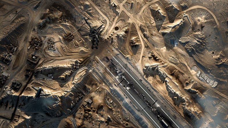 Military Planning with Satellite Imagery Stock Illustration ...