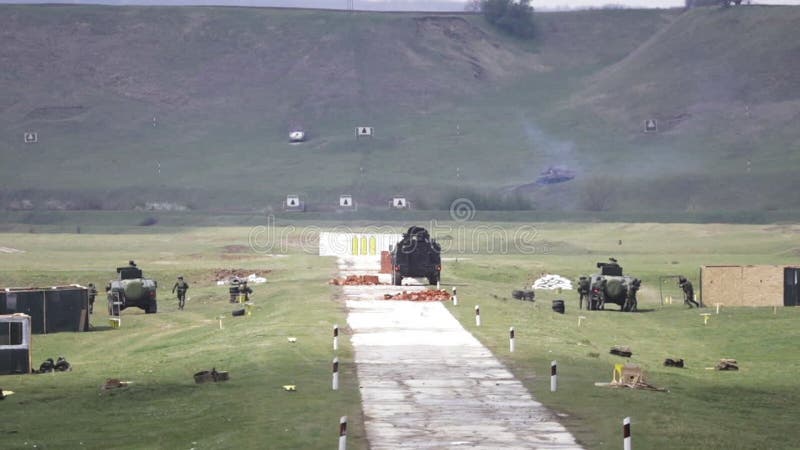 Military Police Exercise with Combat Shooting in Slow Motion Stock ...