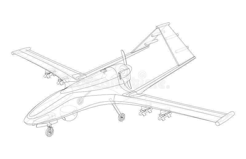 Military Predator Drone stock illustration. Illustration of mission ...