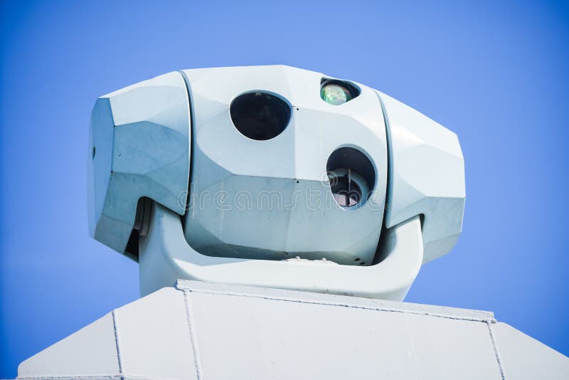 Military Radar Air Surveillance on Navy Ship Stock Photo - Image of ...