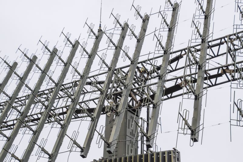 Military Radar Antenna. a Grid of Small Antennas Collected Large Stock ...