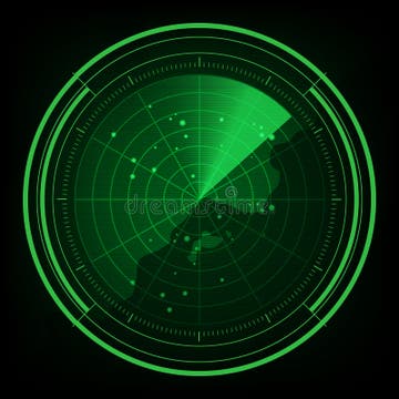 Military Radar Green Display with Coordinates for - Illustration Stock ...