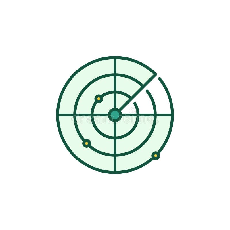 Military Radar Vector Concept Round Colored Icon Stock Illustration ...