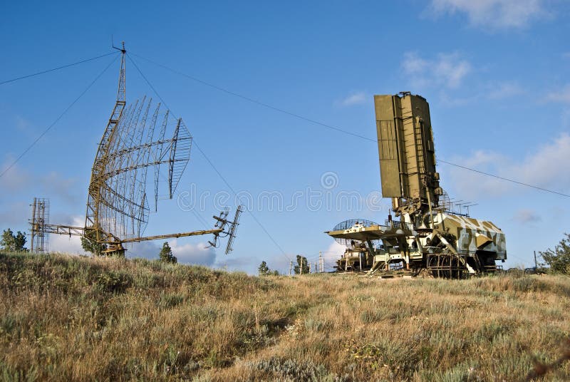 Military Radar and Vehicle of the Base Stock Photo - Image of alien ...