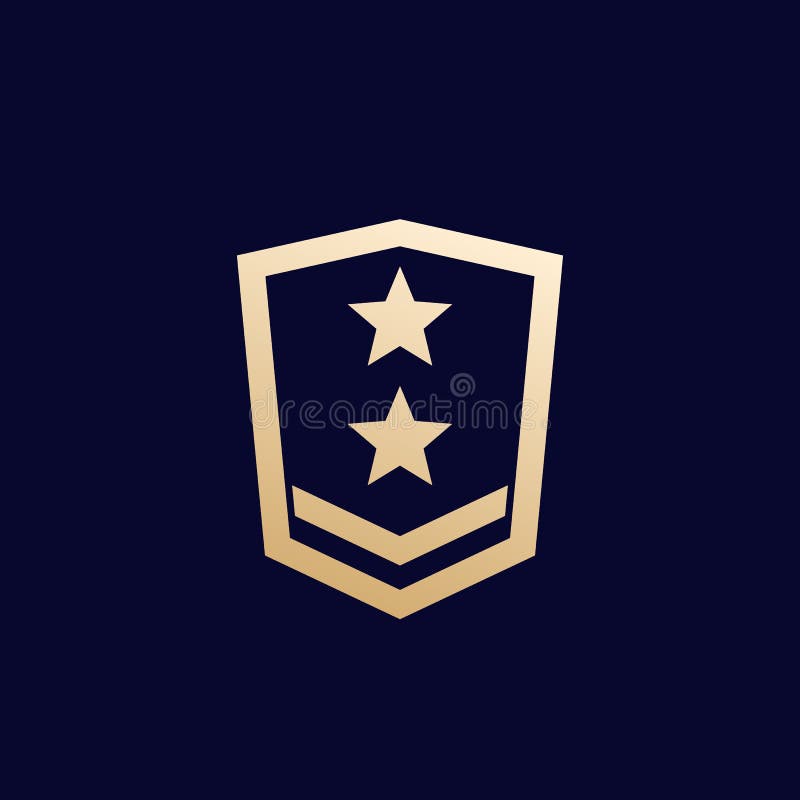 Military Rank, Army Logo on Dark, Vector Stock Vector - Illustration of ...