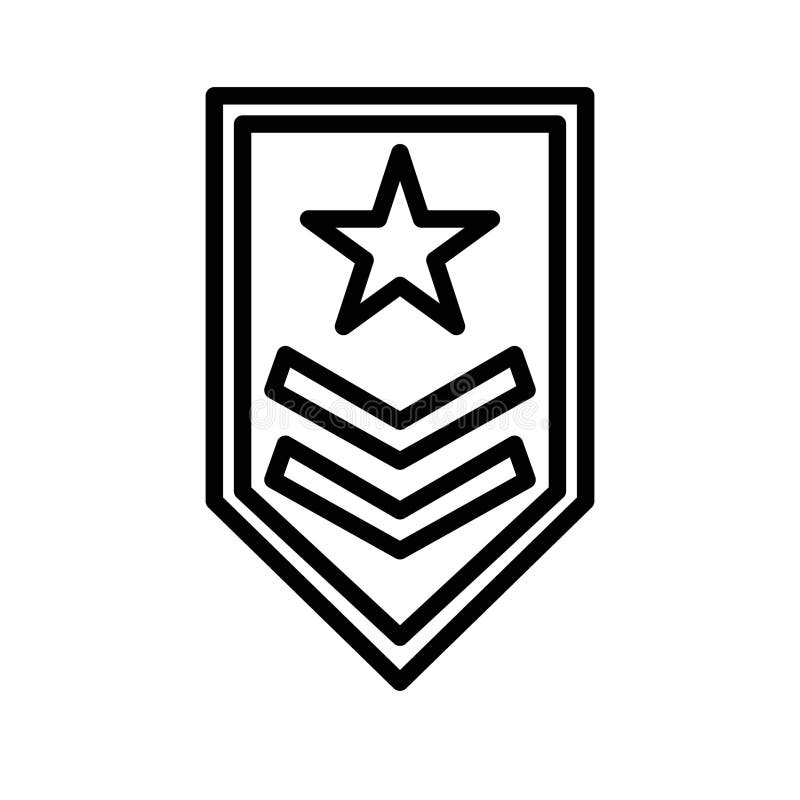 Military Rank Icon Linear Logo Mark in Black and White Stock Vector ...