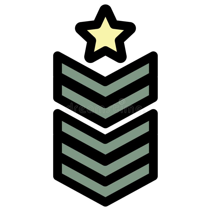 Military Rank Symbol - Military Icon Stock Illustration - Illustration ...