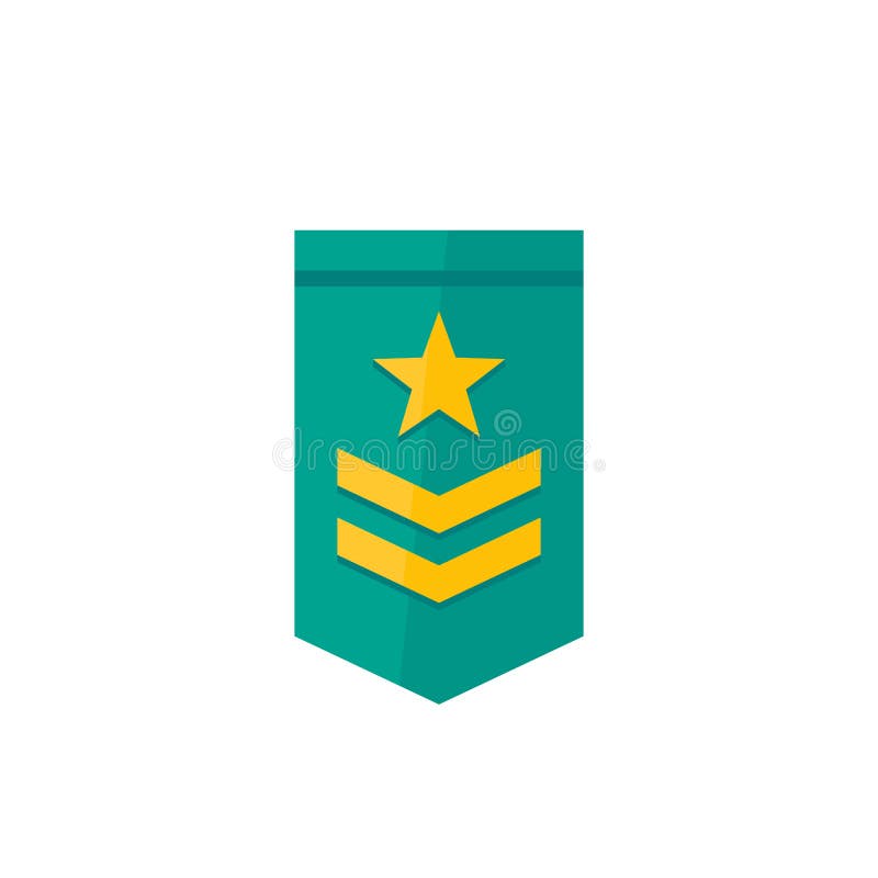 Military Rank Vector Icon, Two Stripes and Star Stock Vector ...