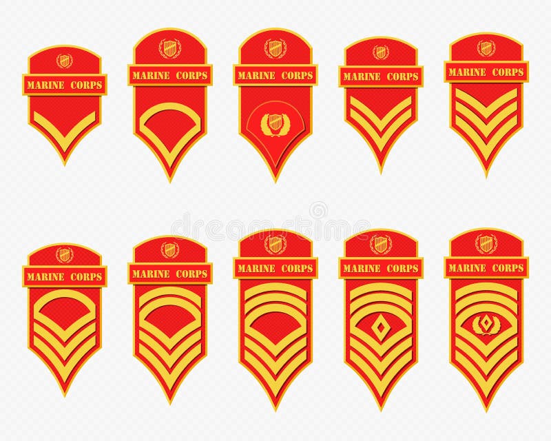 Military Ranks Stripes and Chevrons. Vector Set Army Insignia Stock ...