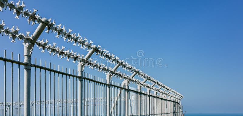 Razor Wire Security Fence stock image. Image of sharp - 54884095