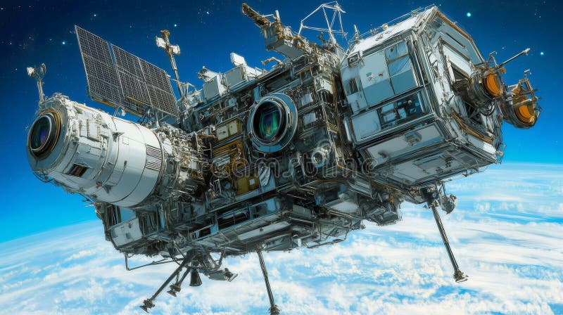 Military Reconnaissance Satellite Scanning Earth S Surface from Space ...