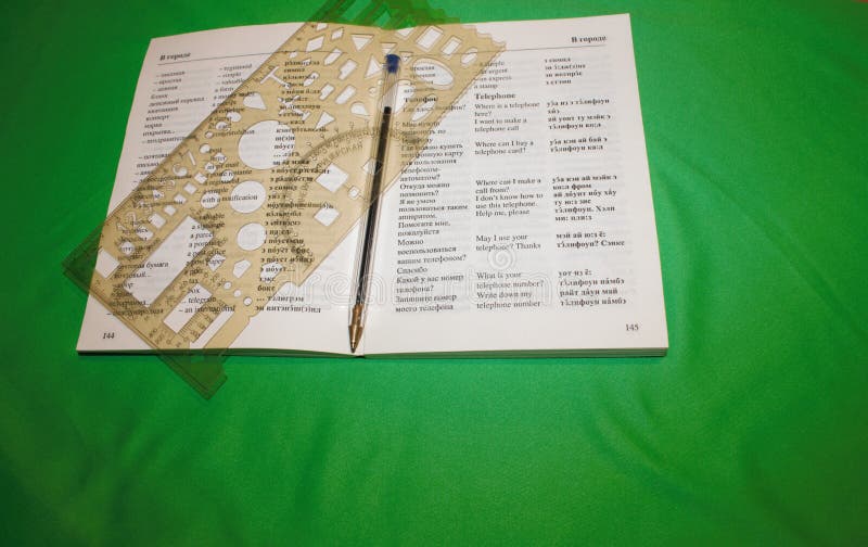 Military Ruler Lying on the English Dictionary Stock Photo - Image of ...