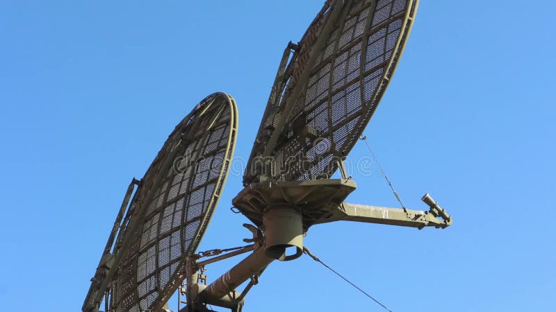 Military Satellite Communication Antenna Dishes Stock Video - Video of ...