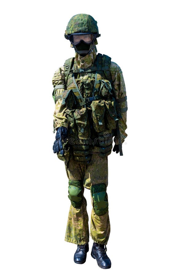 Military Scout Costume Isolated on White Stock Image - Image of ...