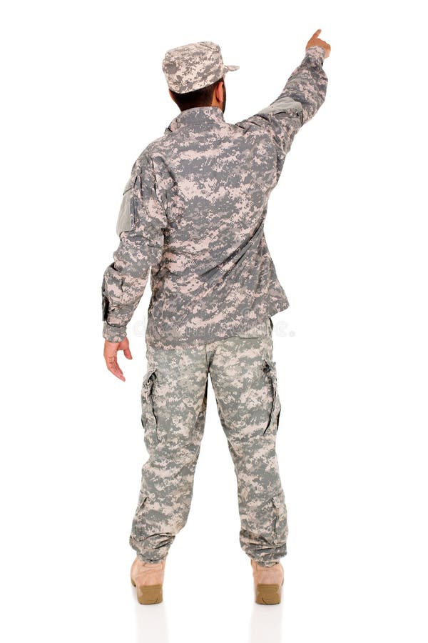 Military Serviceman Pointing Stock Image - Image of posing, confident ...