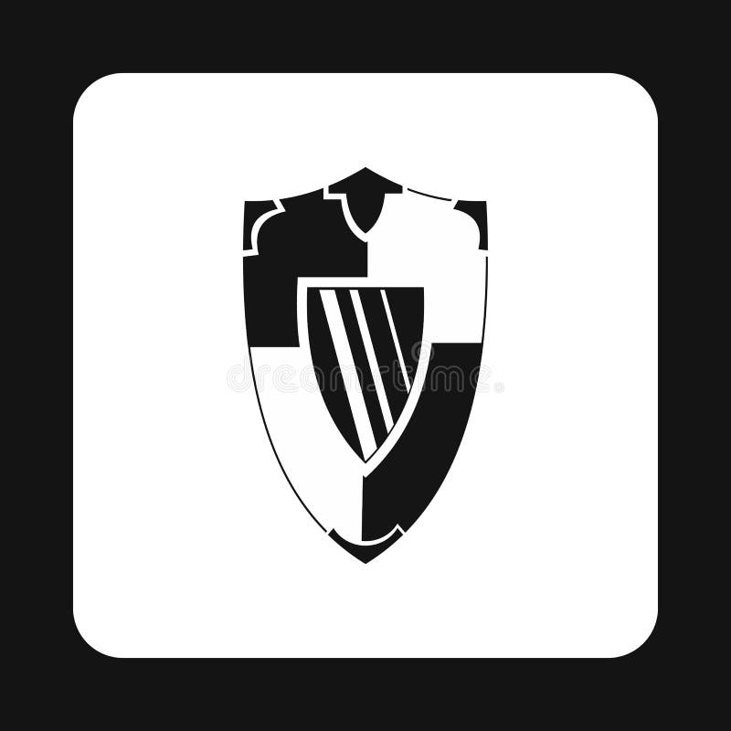 Military Shield with Pattern Icon, Simple Style Stock Vector ...