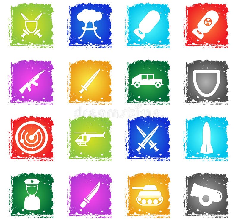 Military simply icons stock illustration. Illustration of shield - 88114348