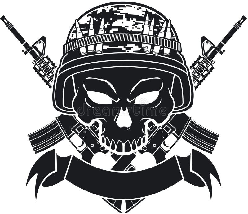 Military skull image stock vector. Illustration of military - 163545073