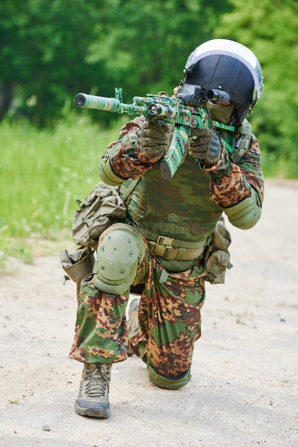 Military Soldier with Assault Rifle Stock Image - Image of combat ...