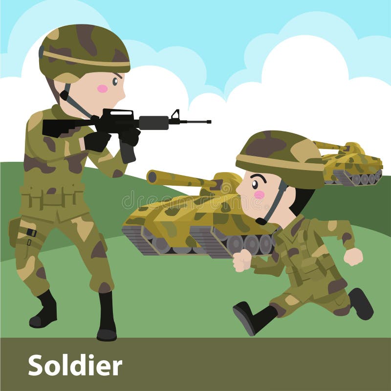 Military Soldier Weapon Cartoon Stock Vector - Illustration of militant ...