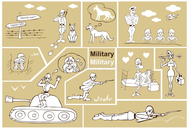 Military and soldiers stock vector. Illustration of border - 68272648