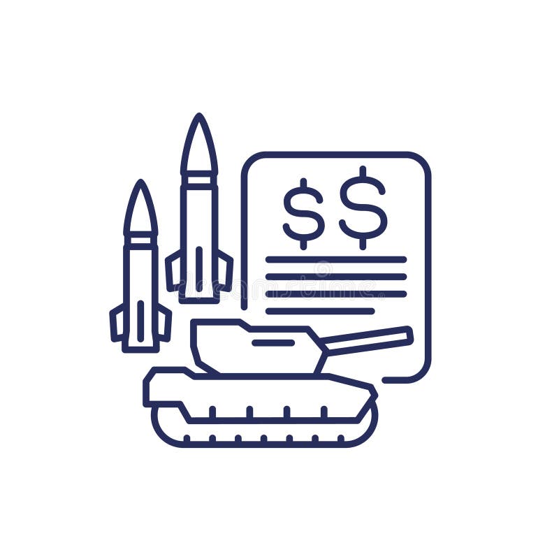 Military Spending or Defence Budget Line Icon Stock Vector ...