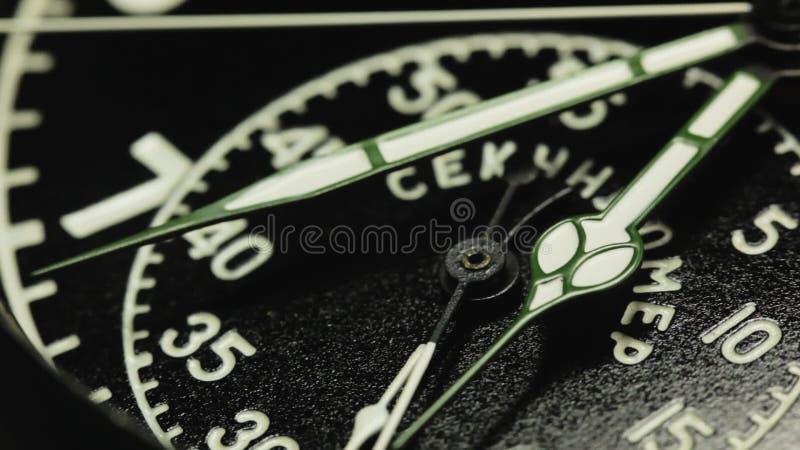 Military Stopwatch Clock Face Close Up. Stock Video - Video of military ...