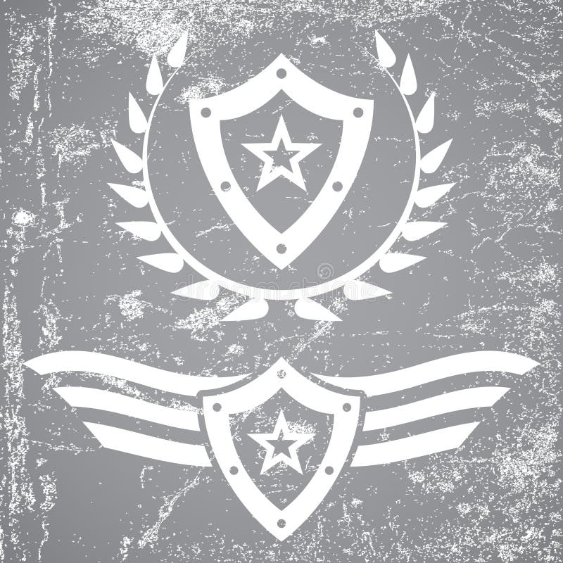 Military Style Grunge Emblems Stock Illustration - Illustration of ...