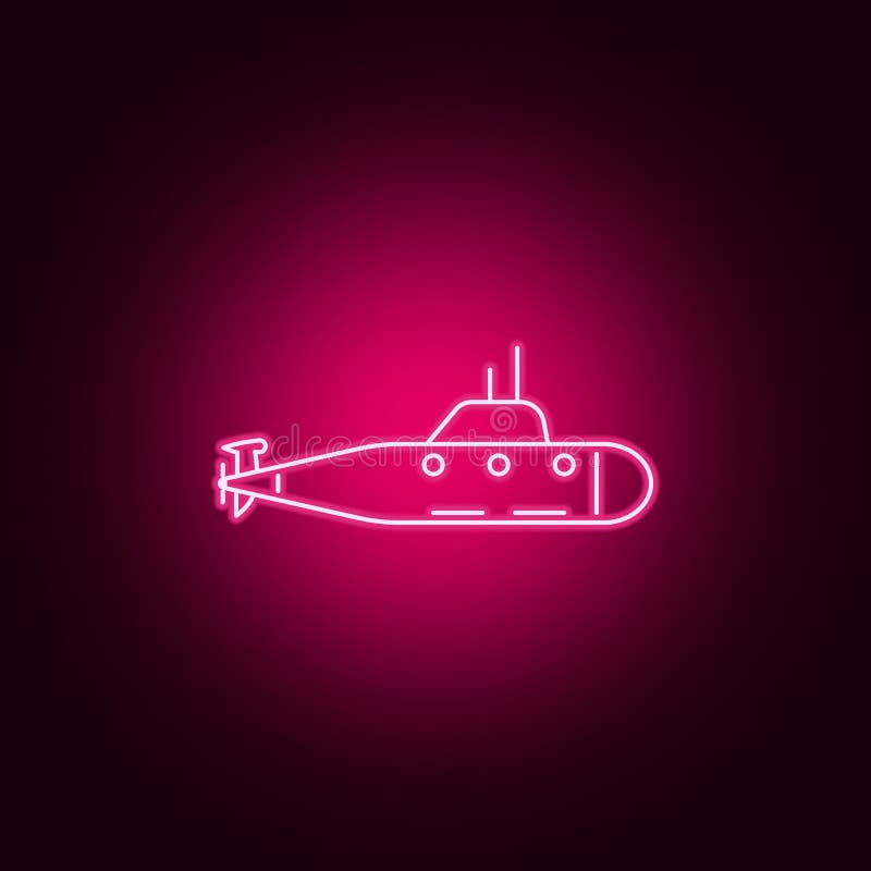 Military Submarine Neon Icon. Elements of Transport Set Stock ...