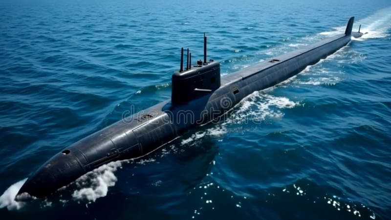 Naval Submarine Submerge Deep Underwater Stock Image - Image of warfare ...