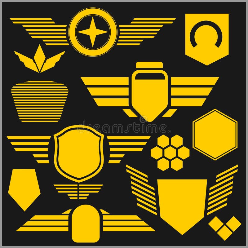 Military Symbol Icons - Vector Set Stock Vector - Illustration of ...