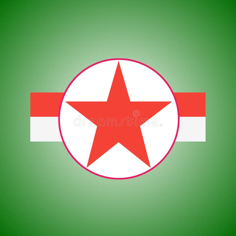 Military Symbol Illustration Red Star on the Circle with Green ...