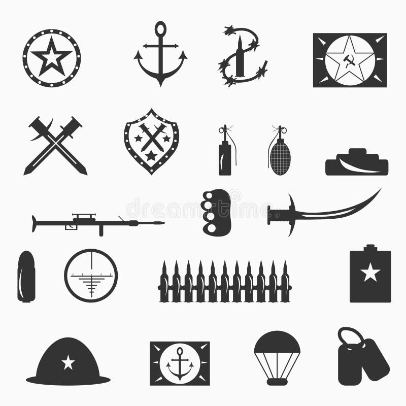 Military Symbols Vector Illustration Stock Vector - Illustration of ...