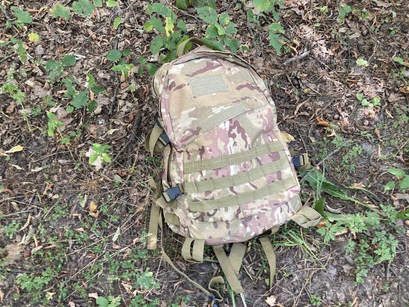 Military Tactical Hiking Backpack Stock Image - Image of combat ...