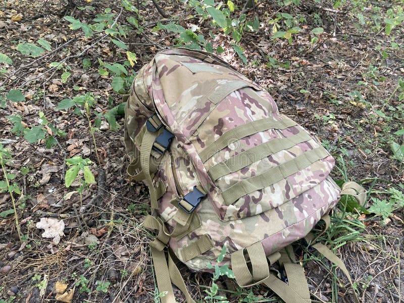 Military Tactical Hiking Backpack Stock Photo - Image of outdoor ...
