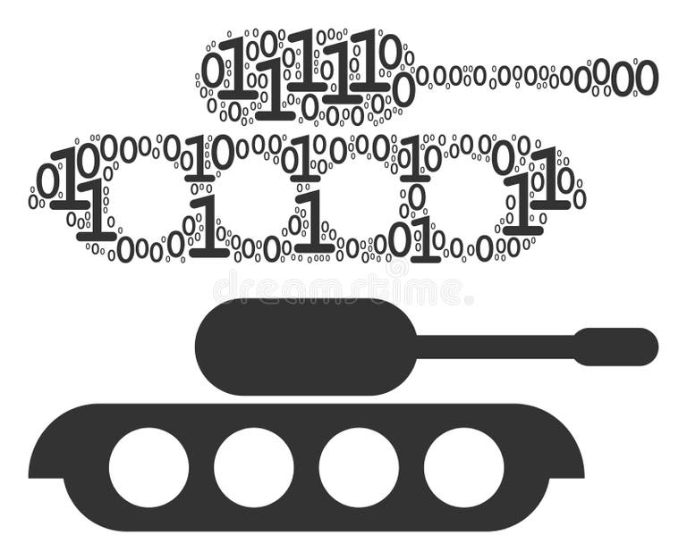 Military Tank Composition of Binary Digits Stock Vector - Illustration ...