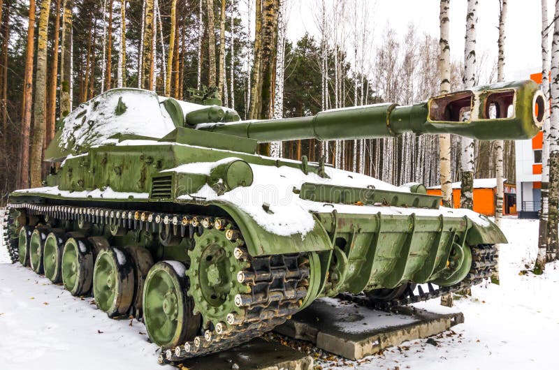 Military tank in a forest stock photo. Image of view - 35577498