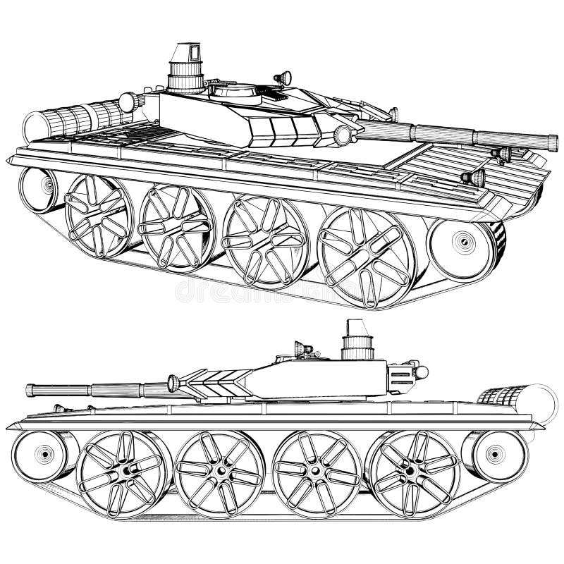 Military Tank Vector. Illustration Isolated on White Background Stock ...