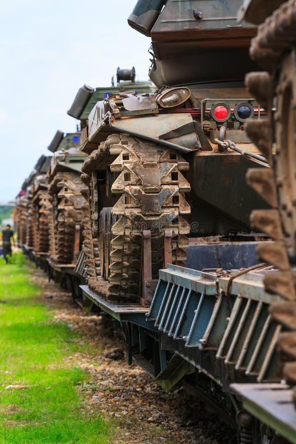 Military tanks. stock image. Image of railway, military - 33057999
