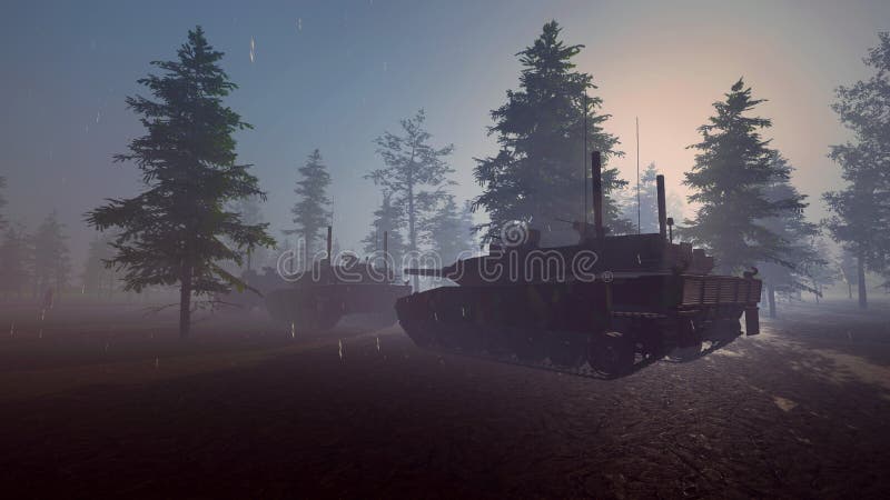 Military Tanks in Forest. Extremely Detailed and Realistic High ...
