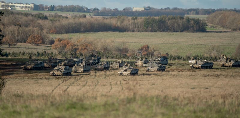 Military Tanks Moving in a Field Stock Image - Image of fight, army ...