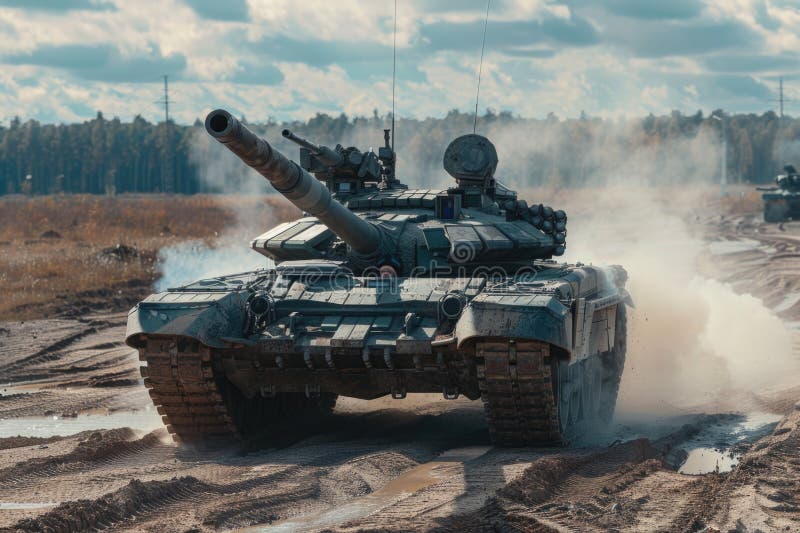 Military Tanks Parked in Muddy Terrain. Suitable for Military or War ...